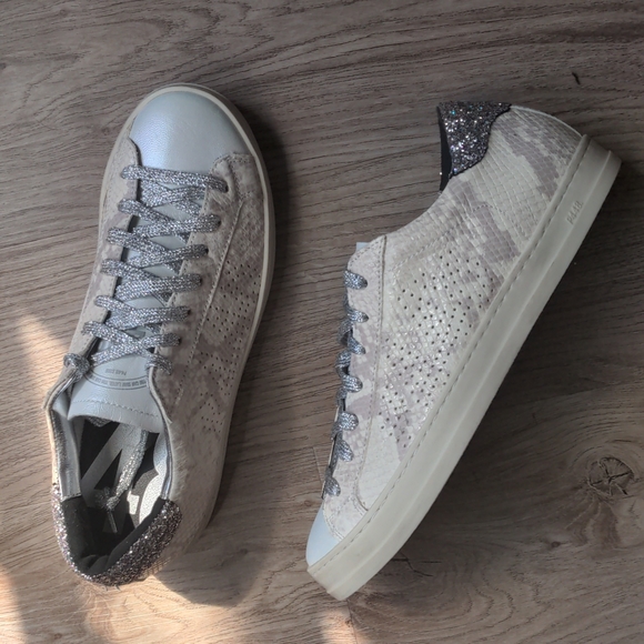 P448 | Shoes | P448 John Low Top Sneakers Leather Snake Python Pearl | Poshmark